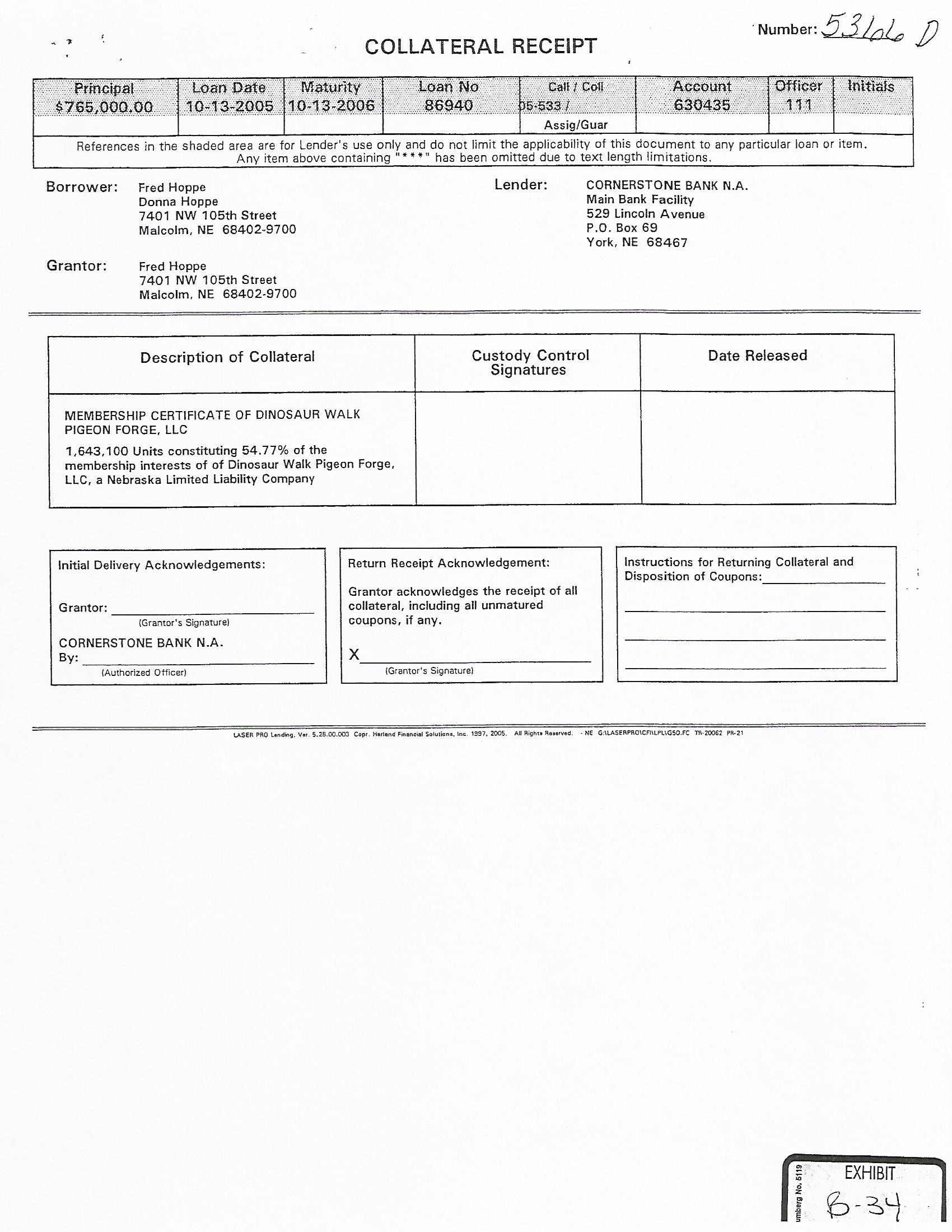 Stock Certificates used for Loans | Fred Hoppe Citizen Investigation
